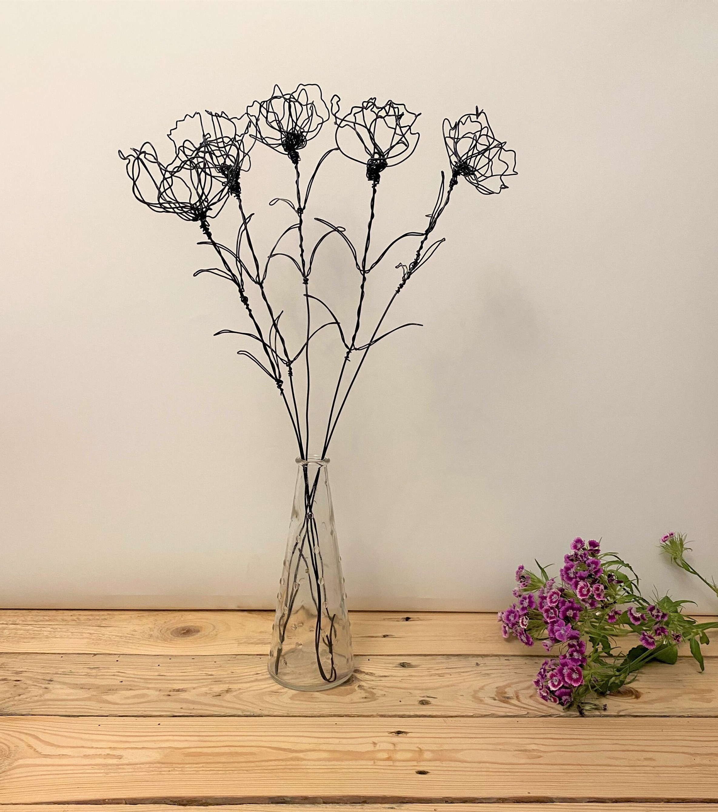 Carnation Wire Flowers Bouquet From Five Flowers/ Wire Office ...