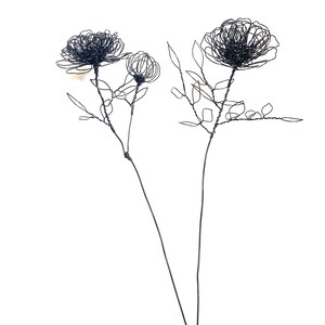 Peony Wire Flowers Bouquet From Two Flowers/ Decorative Wirework/ Home Wire Decoration/ 3D ...