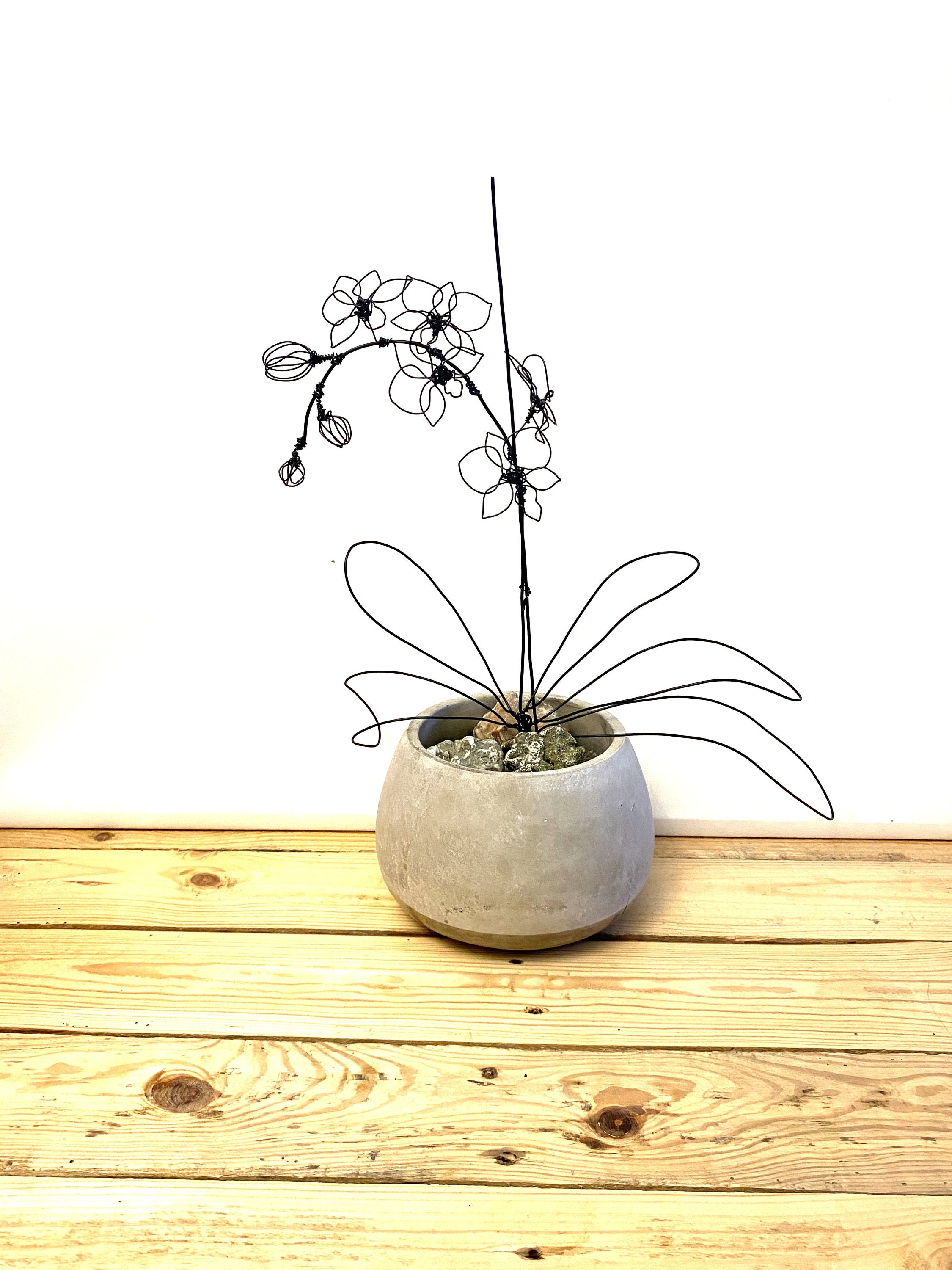 Orchid Wire Flower / Valentines Day Gift / Wire Office Decoration/ Home ...