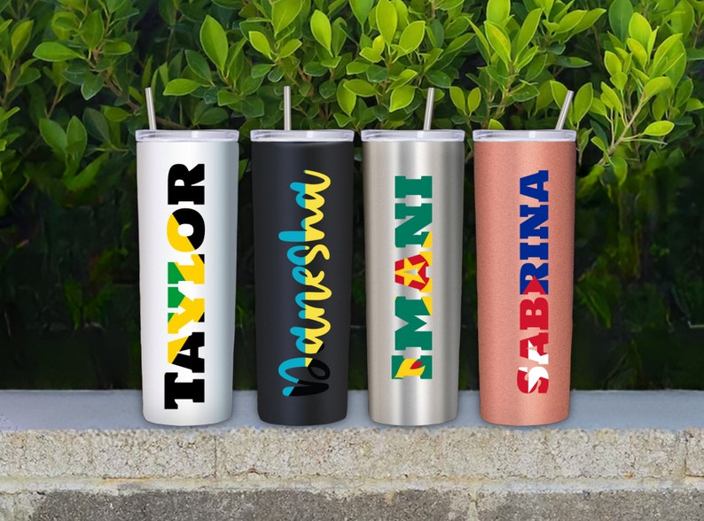 Custom Name Flag Vinyl Decal for Tumblers Laptop Car Windows Stickers ...