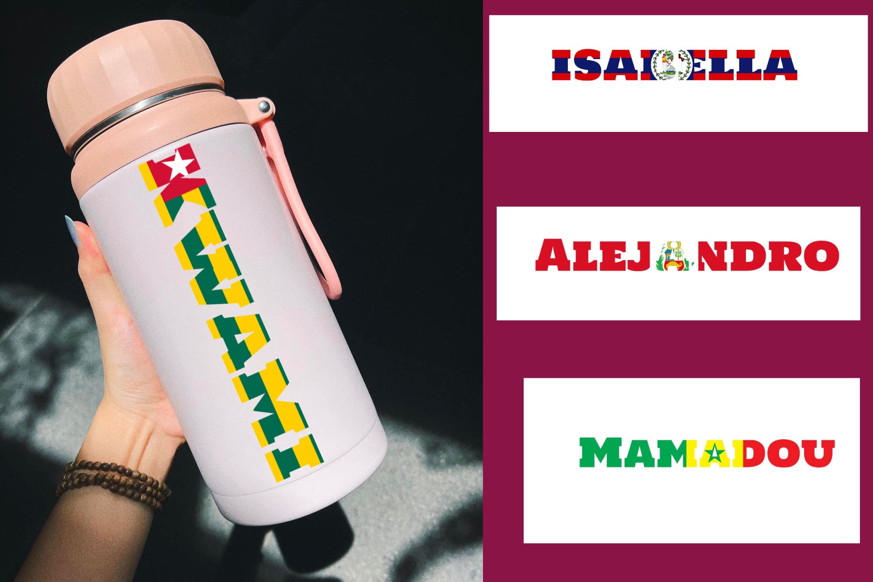 Custom Name Flag Vinyl Decal for Tumblers Laptop Car Windows Stickers ...
