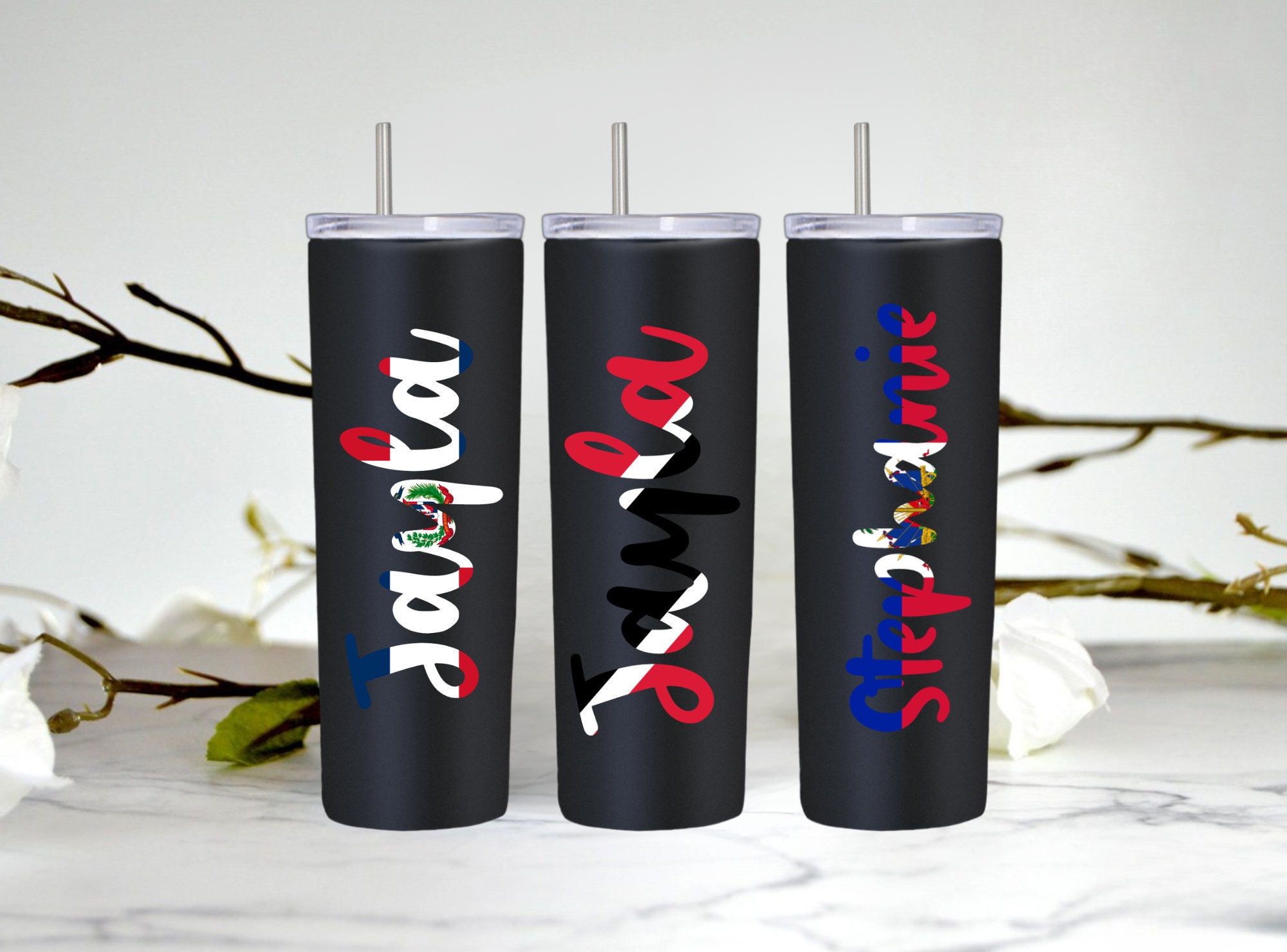 Custom Name Flag Vinyl Decal for Tumblers Laptop Car Windows Stickers ...