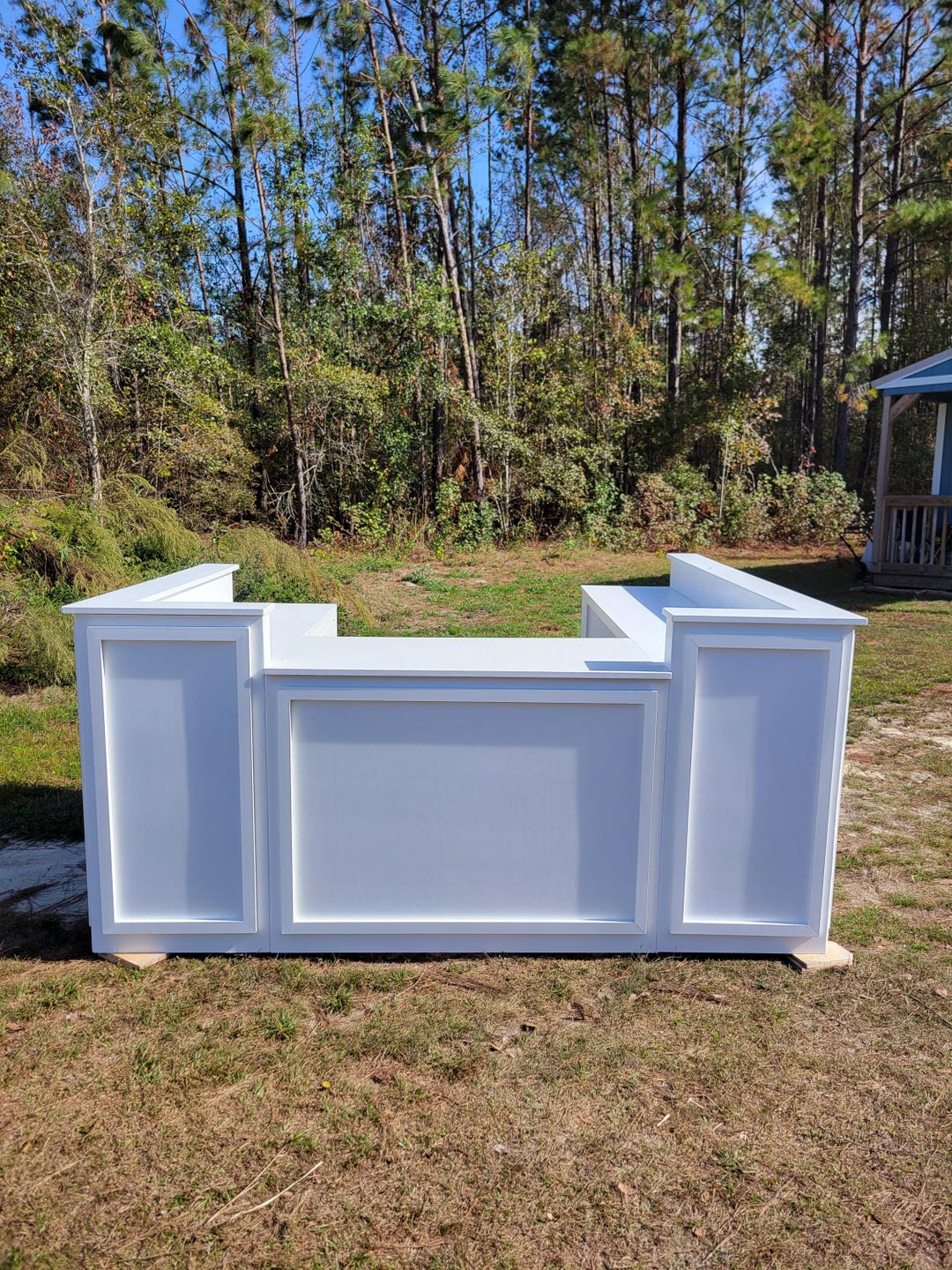 Modern 3-piece Reception Counter With Two-tier Design, Optional Storage ...