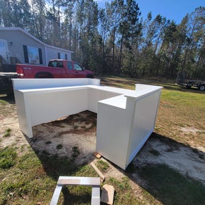 Modern 3-piece Reception Counter With Two-tier Design, Optional Storage ...