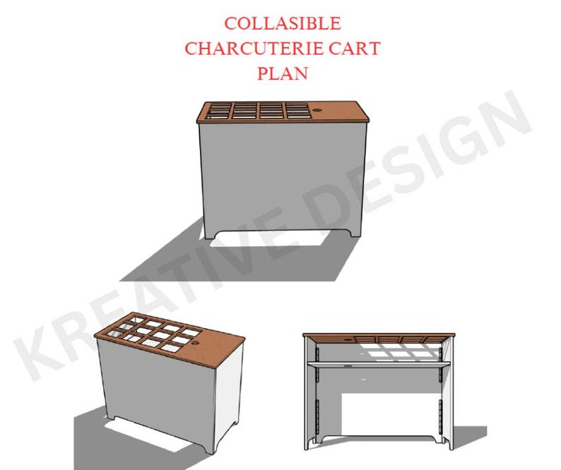 DIY Collapsible Charcuterie Cart Build Plans: Foldable Food Display ...