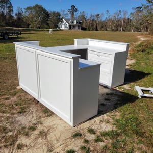 Modern 3-piece Reception Counter With Two-tier Design, Optional Storage ...