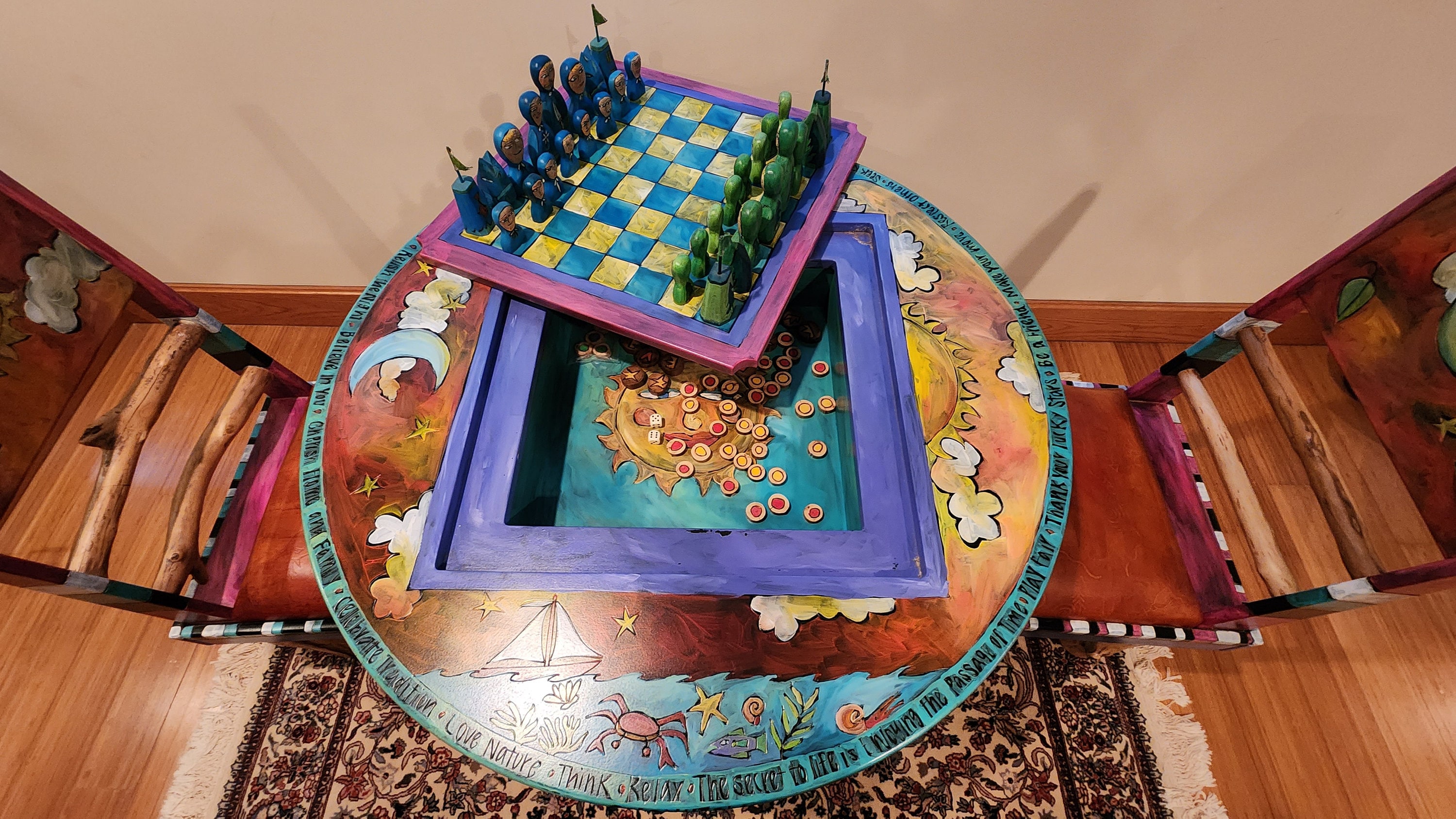 Sticks by Sarah Grant Custom Hand Painted Game Table - Etsy