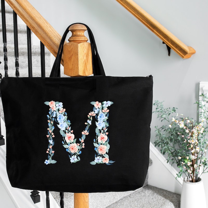 Initial Tote Bag - Etsy