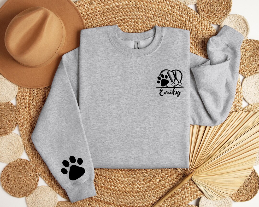 Custom Dog Groomer Sweatshirt, Dog Groomer Apparel, Dog Groomer Gift ...