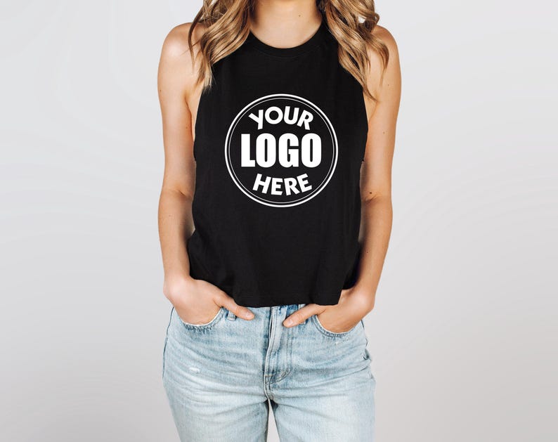 Custom Logo Crop Tank, Crop Tank Top, Logo Tank Top, Crop Top Custom - Etsy