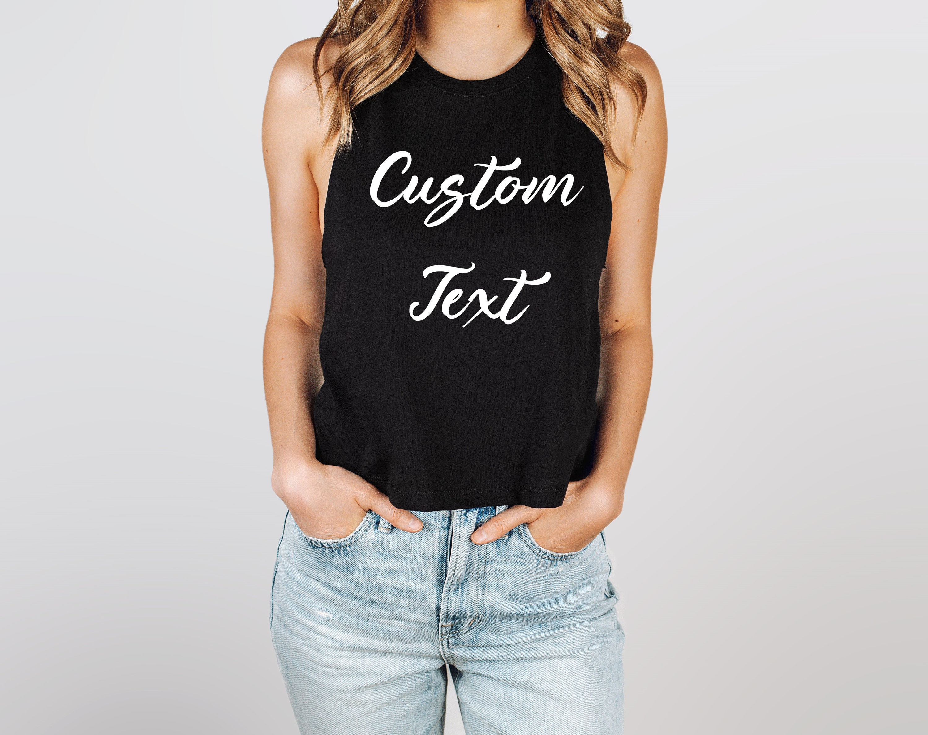 Custom Crop Top, Custom Tank Top, Custom Text Tank Top, Custom Top ...