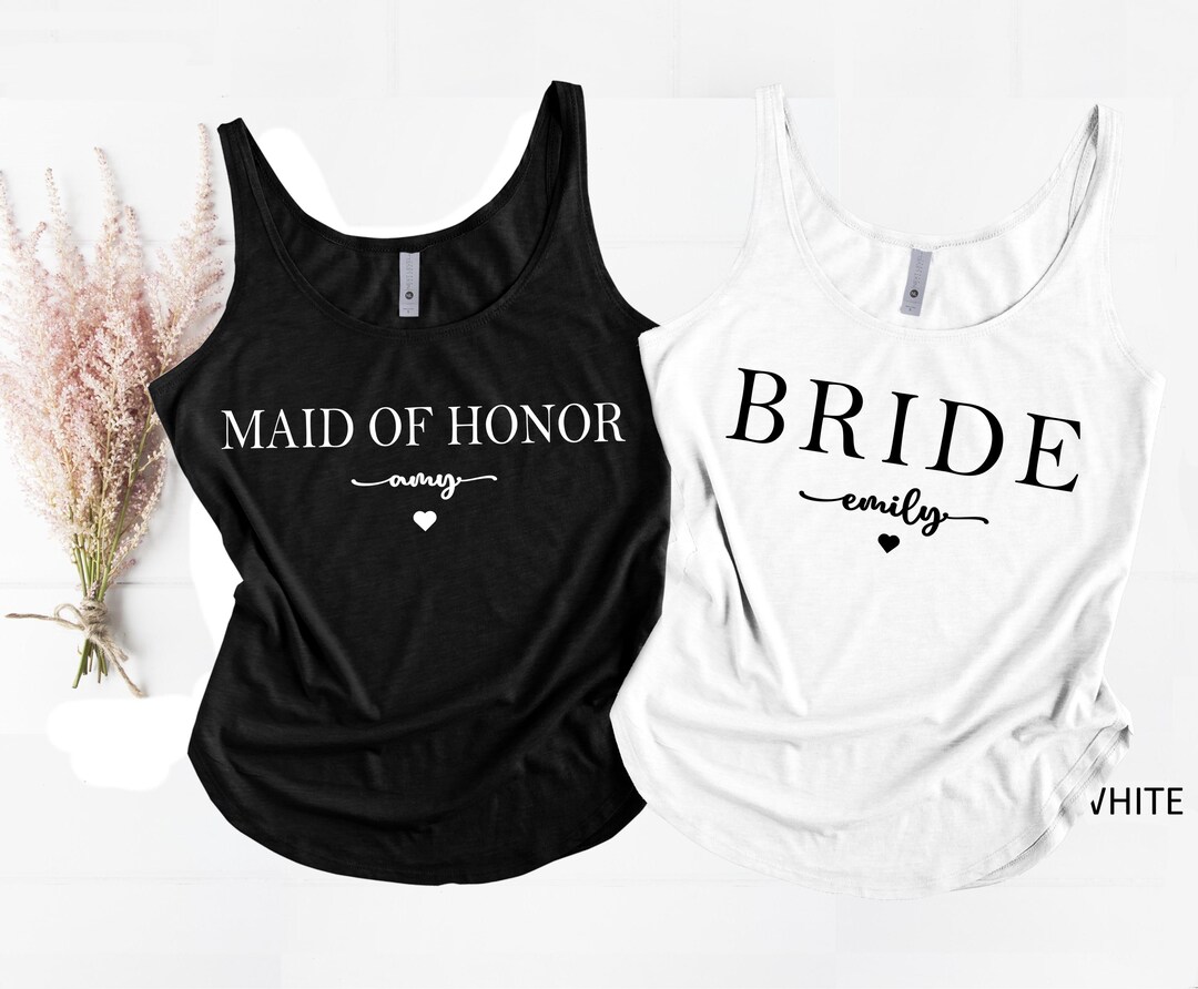 Bride Tank Tops, Maid of Honor Shirt, Bridal Tank Top, Bridesmaid Tank ...