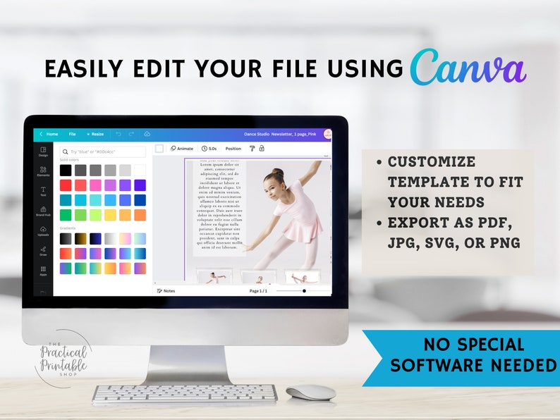 DANCE RECITAL AD Editable Canva Template | Recital Program Ad | Dancer ...