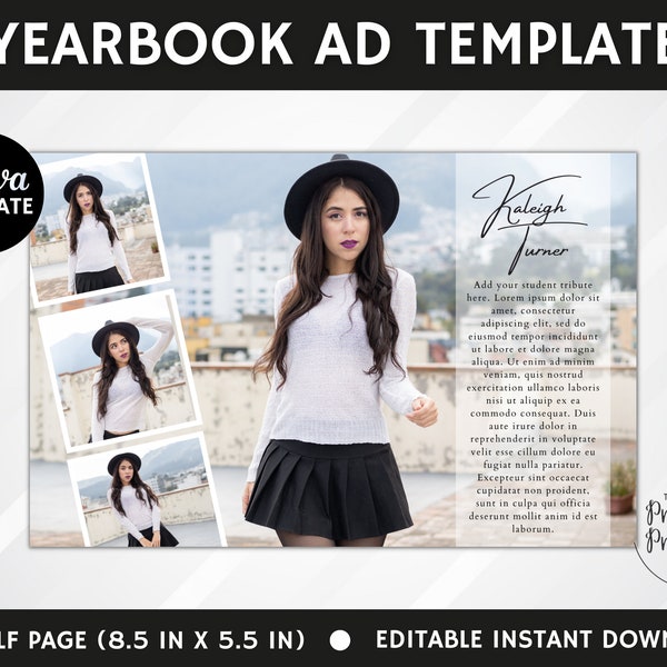 Senior Ad Half Page Template - Etsy