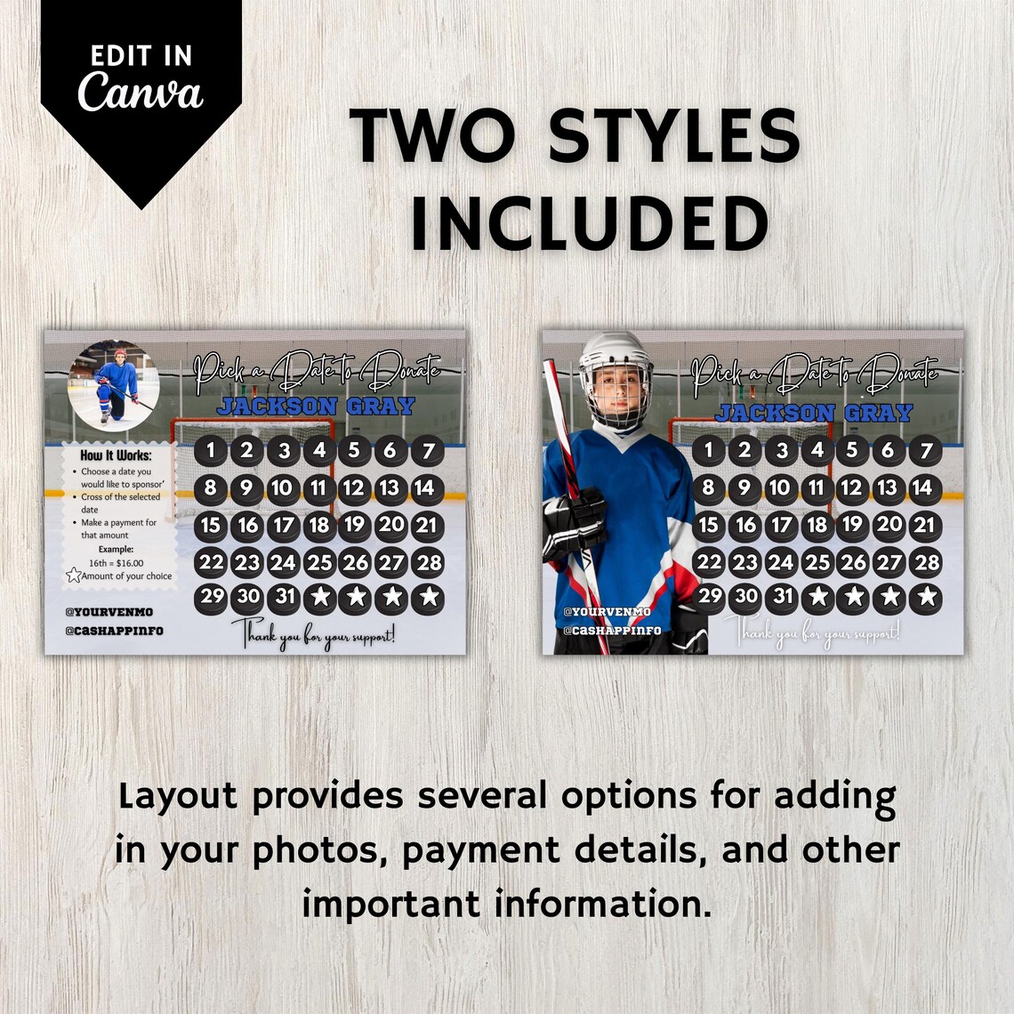 HOCKEY FUNDRAISER Canva Template | Hockey Team Fundraiser | Hockey Pick ...