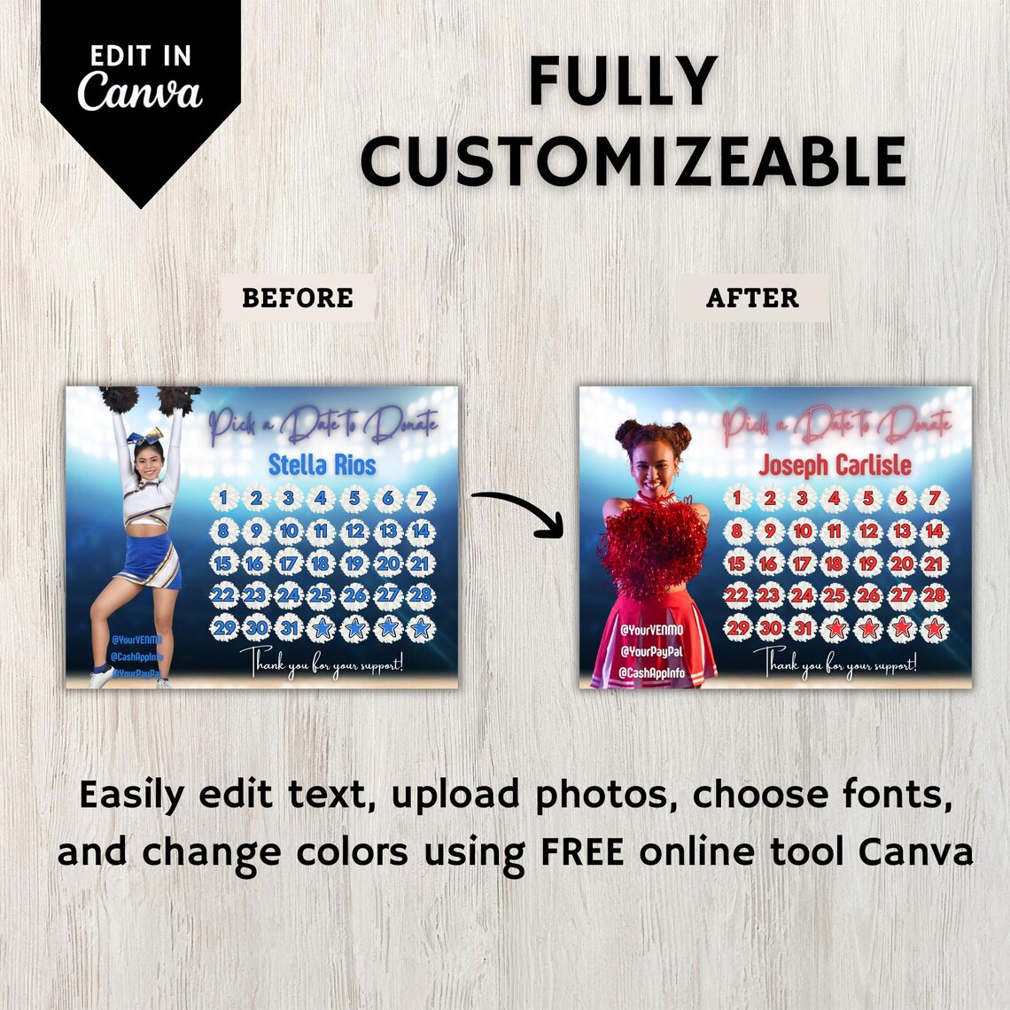 CHEER FUNDRAISER Canva Template | Cheer Team Fundraiser | Cheerleader ...