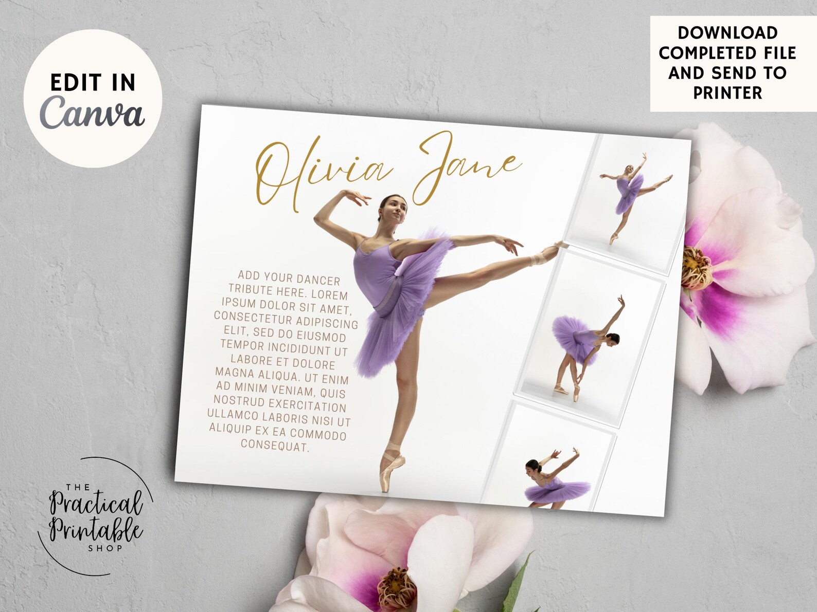 DANCE RECITAL AD Editable Canva Template | Recital Program Ad | Dancer ...