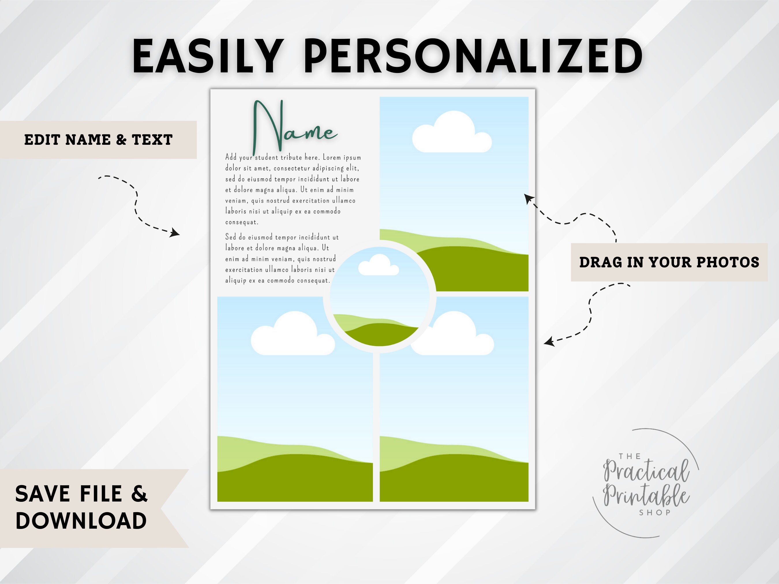 QUARTER PAGE YEARBOOK Ad | Editable Canva Template | Grad Tribute ...