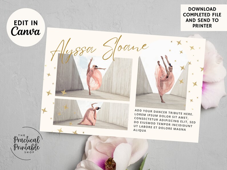 DANCE RECITAL AD Editable Canva Template | Recital Program Ad | Dancer ...