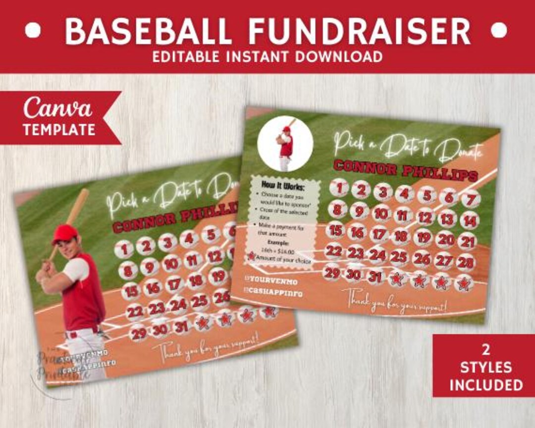 BASEBALL FUNDRAISER Canva Template | Baseball Team Fundraiser ...