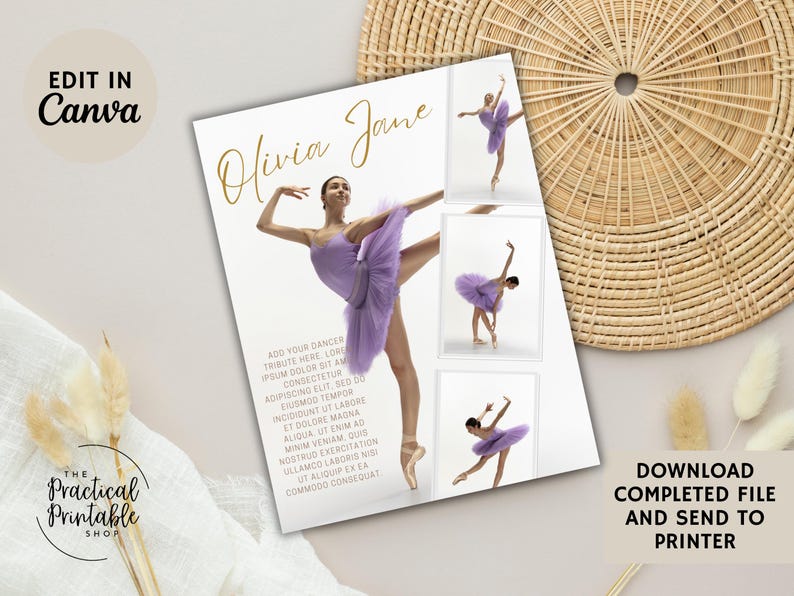 DANCE RECITAL AD Editable Canva Template | Recital Program Ad | Dancer ...
