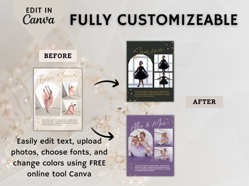 DANCE RECITAL AD Editable Canva Template | Recital Program Ad | Dancer ...