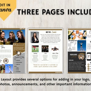 CHEER NEWSLETTER Editable Canva Template | Cheer Team Email | Dance ...