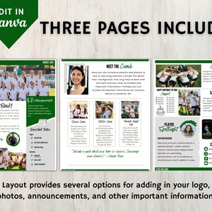 SOCCER NEWSLETTER Editable Canva Template | Soccer Team Email | Soccer ...