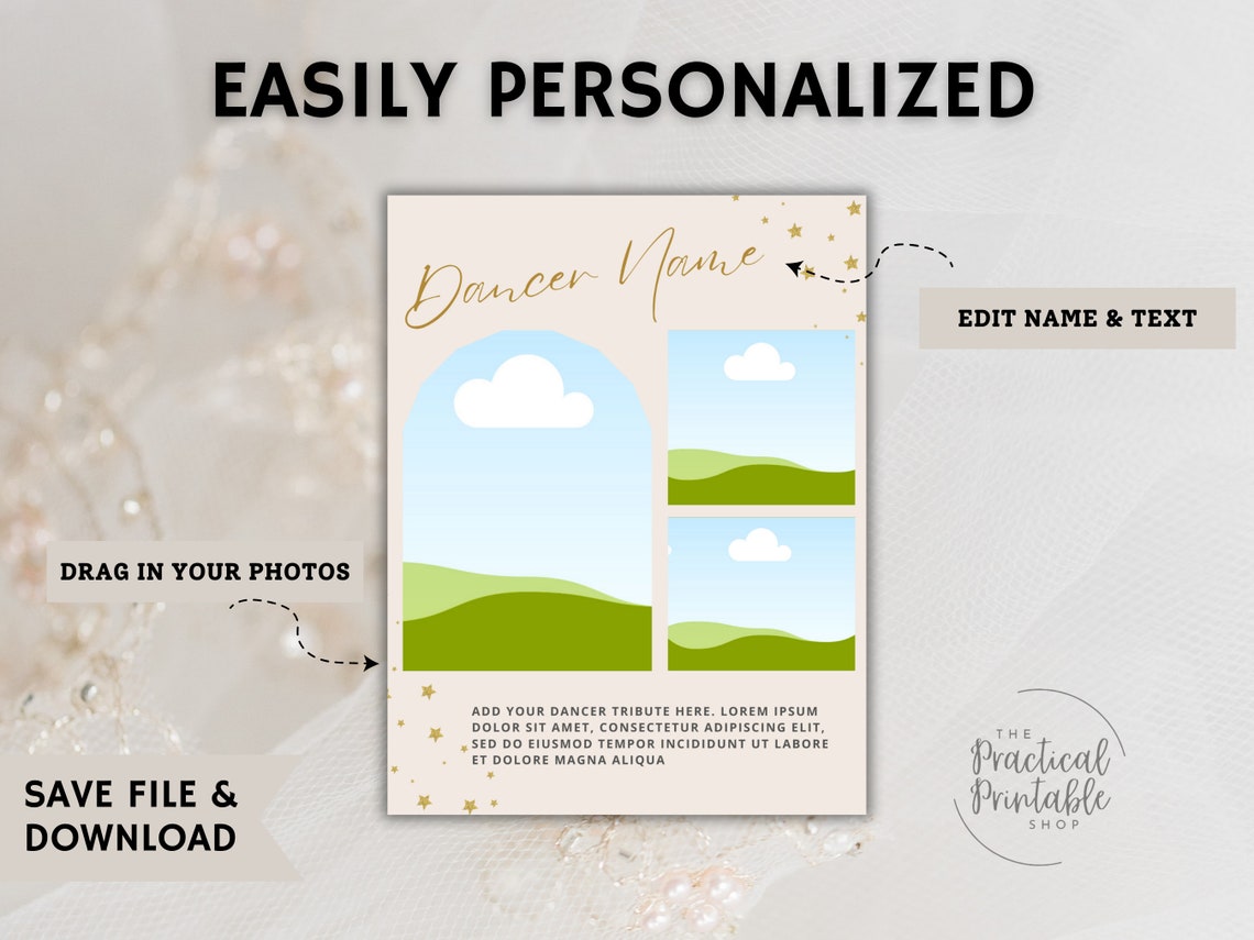 DANCE RECITAL AD Editable Canva Template | Recital Program Ad | Dancer ...