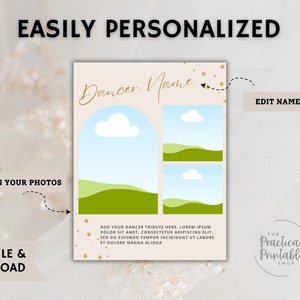 DANCE RECITAL AD Editable Canva Template | Recital Program Ad | Dancer ...