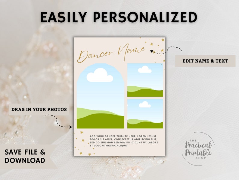 DANCE RECITAL AD Editable Canva Template | Recital Program Ad | Dancer ...
