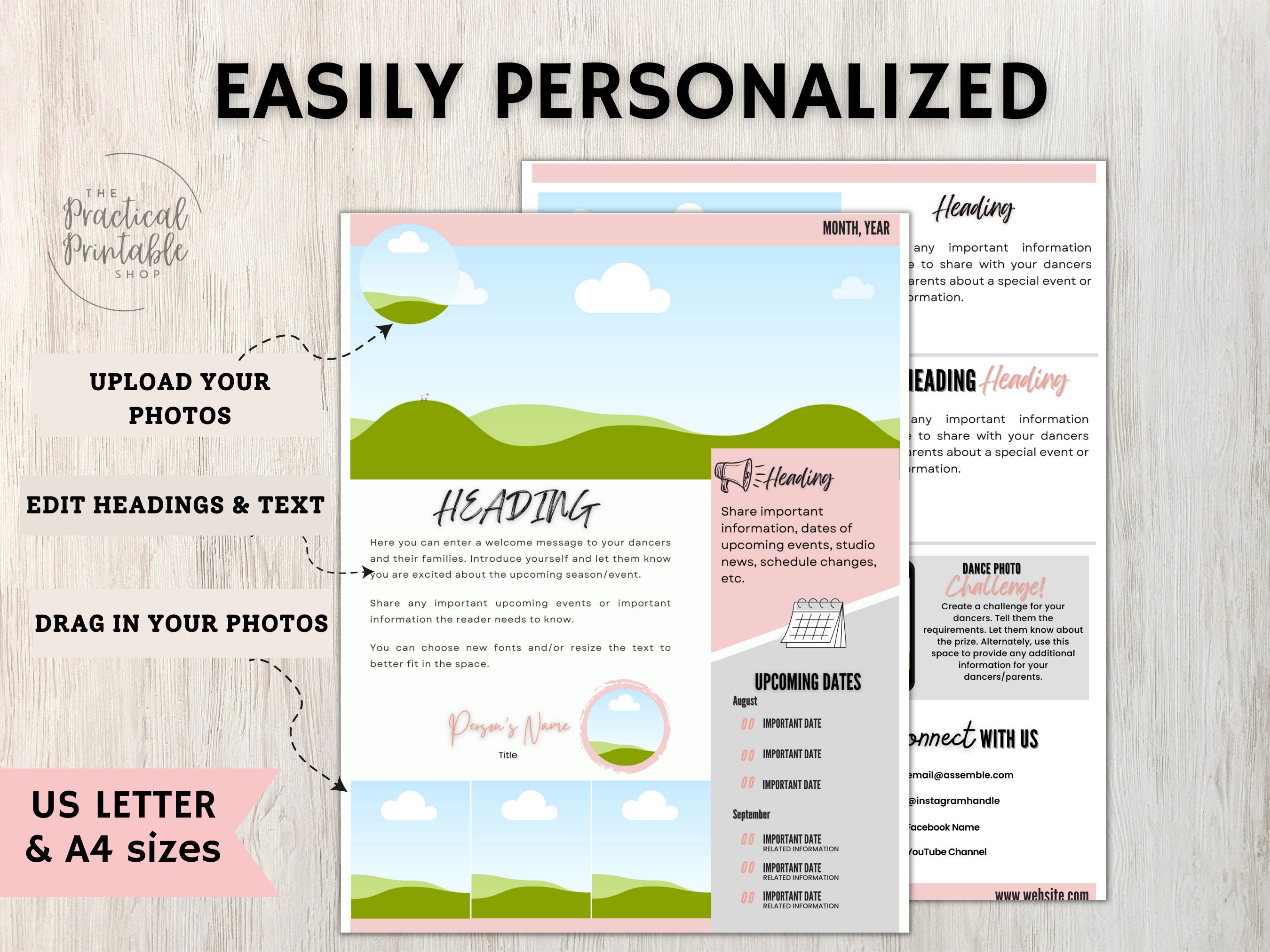 DANCE STUDIO NEWSLETTER Editable Canva Template | 2 Pages | Dance ...