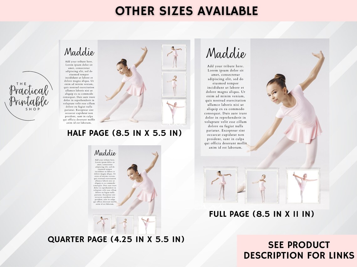 DANCE RECITAL AD Editable Canva Template | Recital Program Ad | Dancer ...