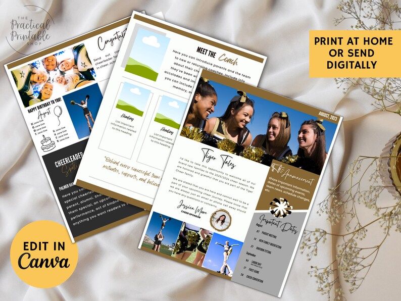 CHEER NEWSLETTER Editable Canva Template | Cheer Team Email | Dance ...