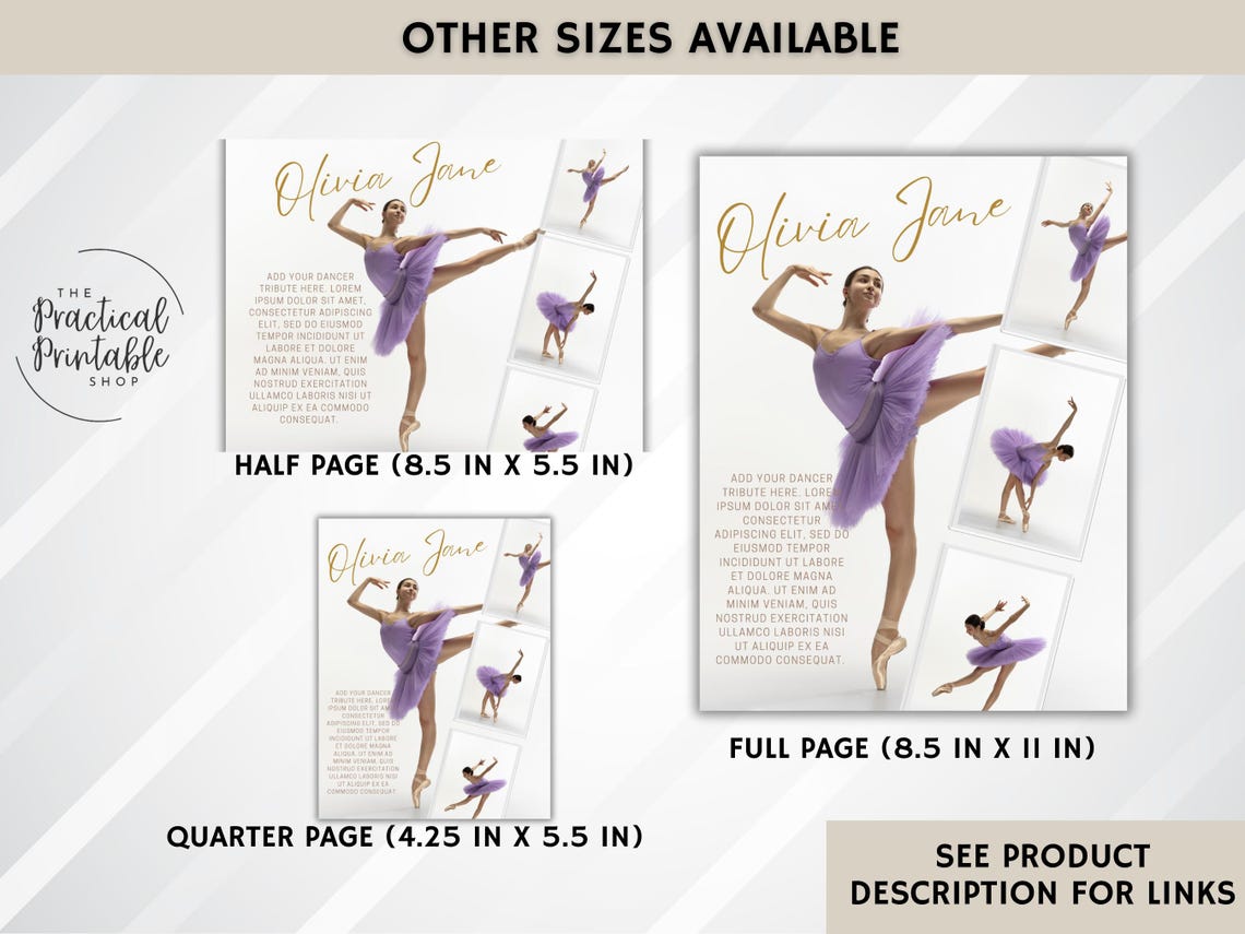DANCE RECITAL AD Editable Canva Template | Recital Program Ad | Dancer ...