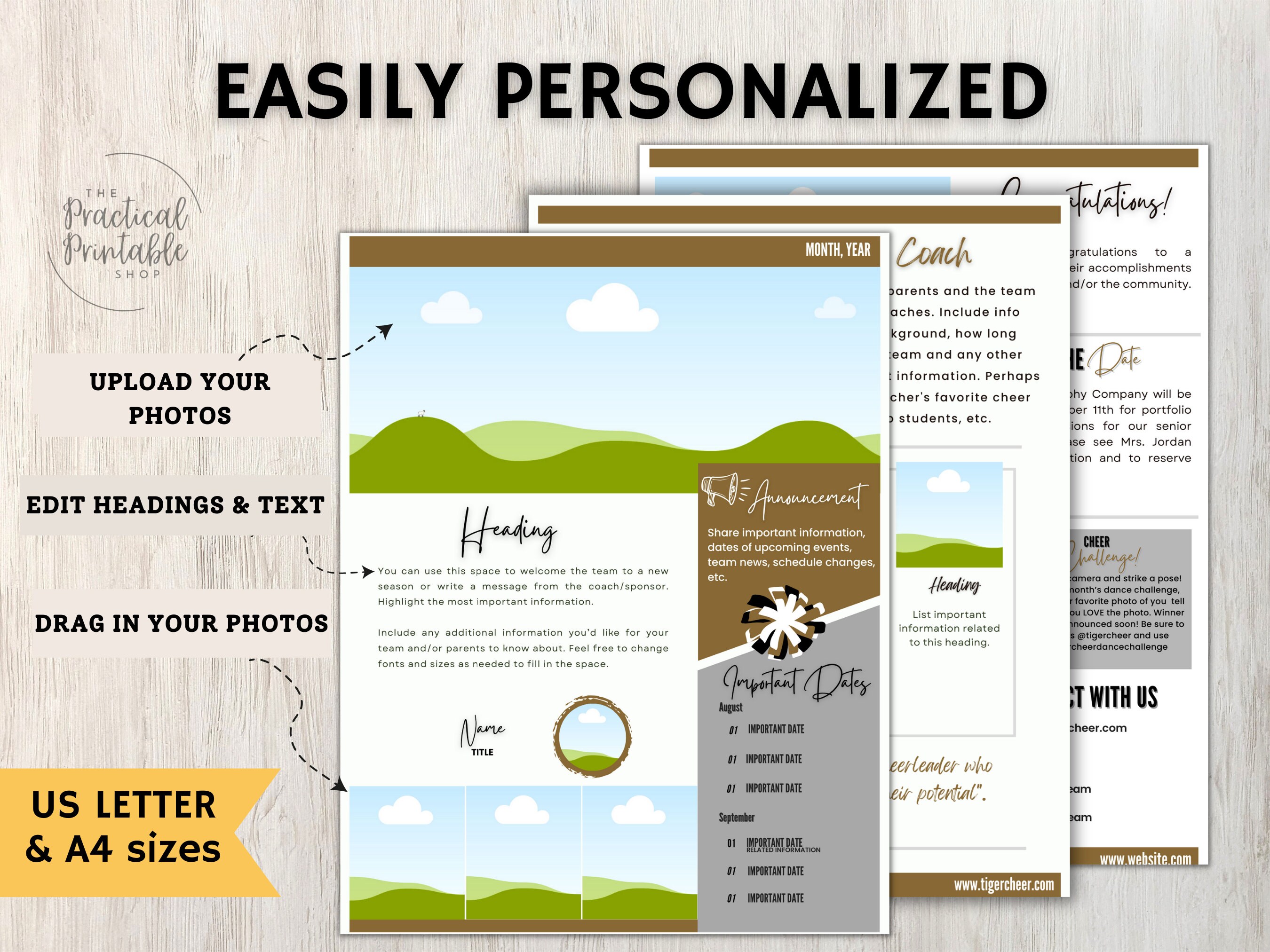 CHEER NEWSLETTER Editable Canva Template | Cheer Team Email | Dance ...