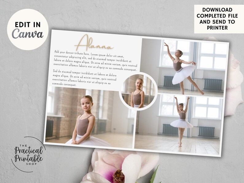 DANCE RECITAL AD Editable Canva Template | Recital Program Ad | Dancer ...