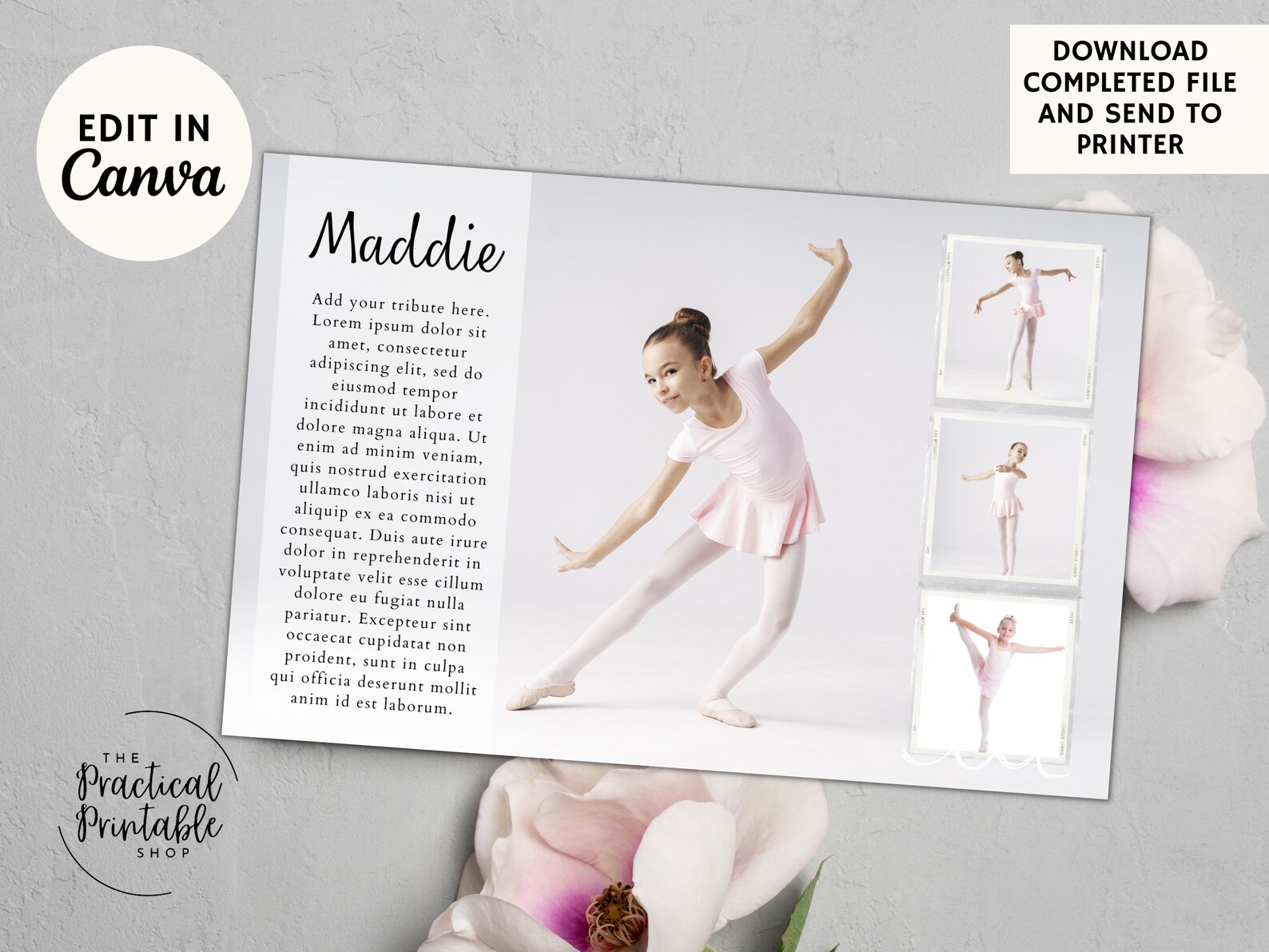 DANCE RECITAL AD Editable Canva Template | Recital Program Ad | Dancer ...