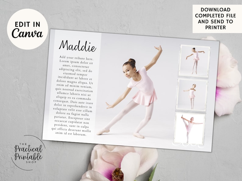DANCE RECITAL AD Editable Canva Template | Recital Program Ad | Dancer ...