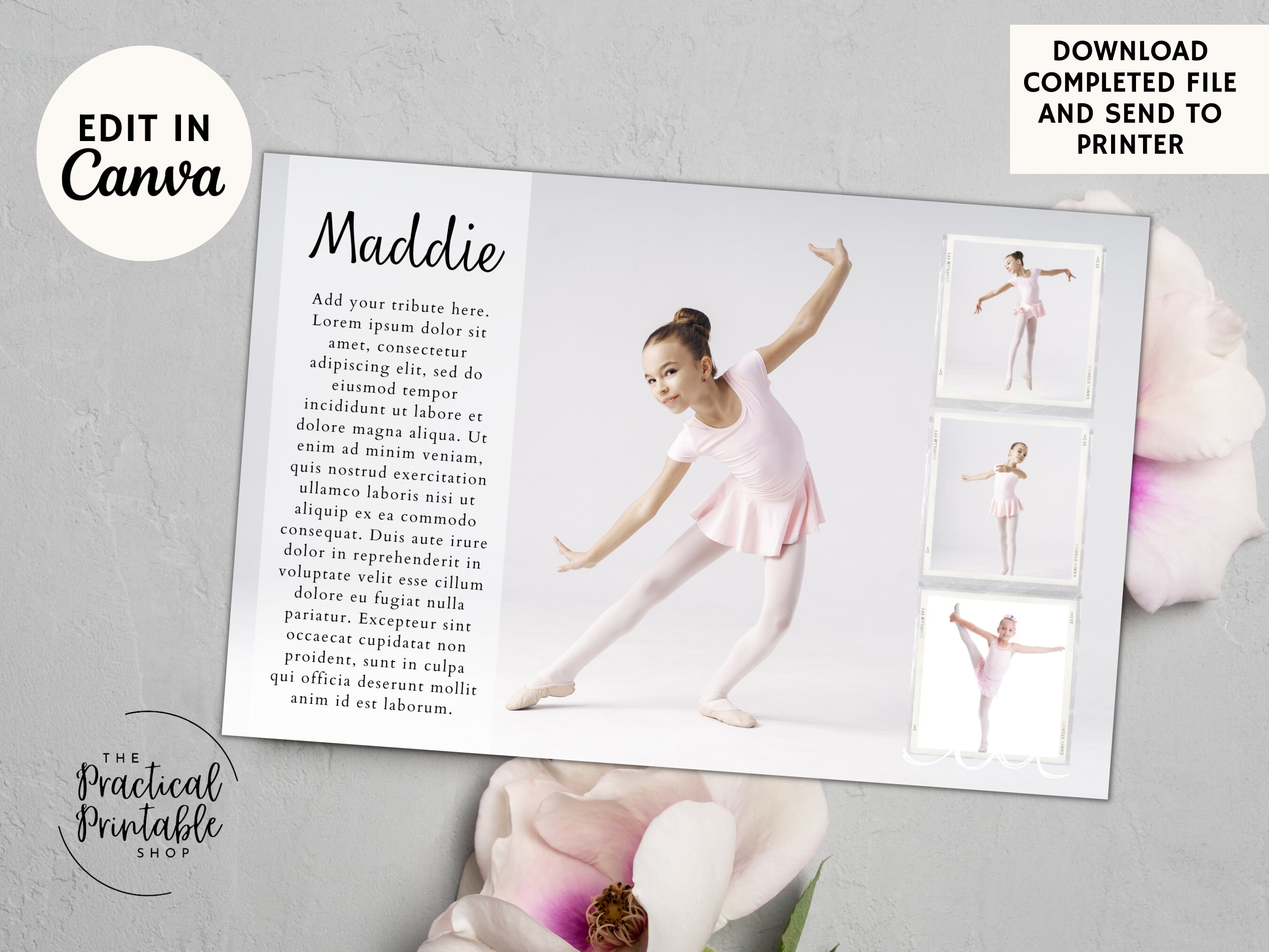 DANCE RECITAL AD Editable Canva Template | Recital Program Ad | Dancer ...