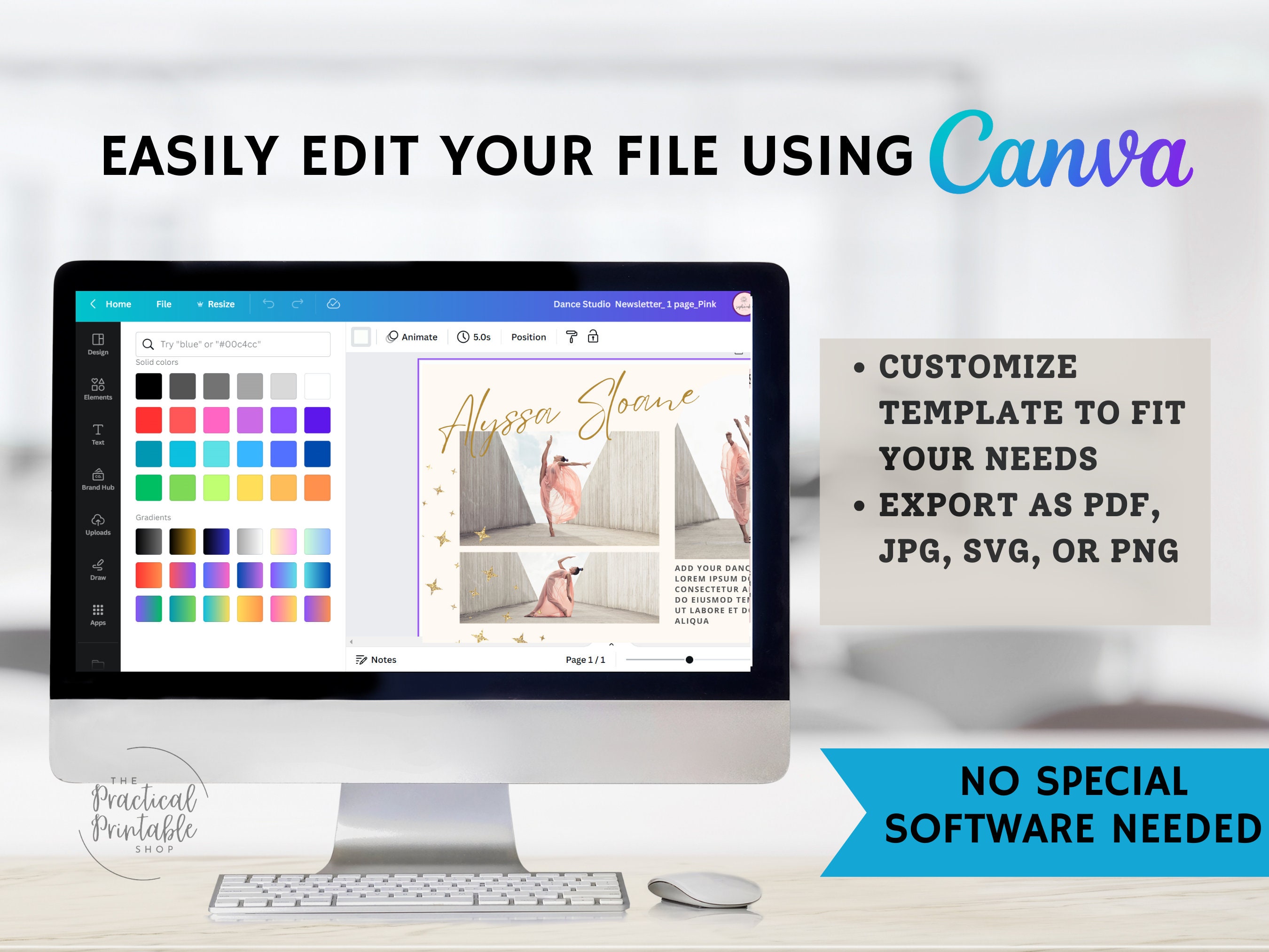 DANCE RECITAL AD Editable Canva Template | Recital Program Ad | Dancer ...
