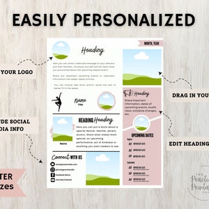 DANCE STUDIO NEWSLETTER Editable Canva Template | Dance School Email ...