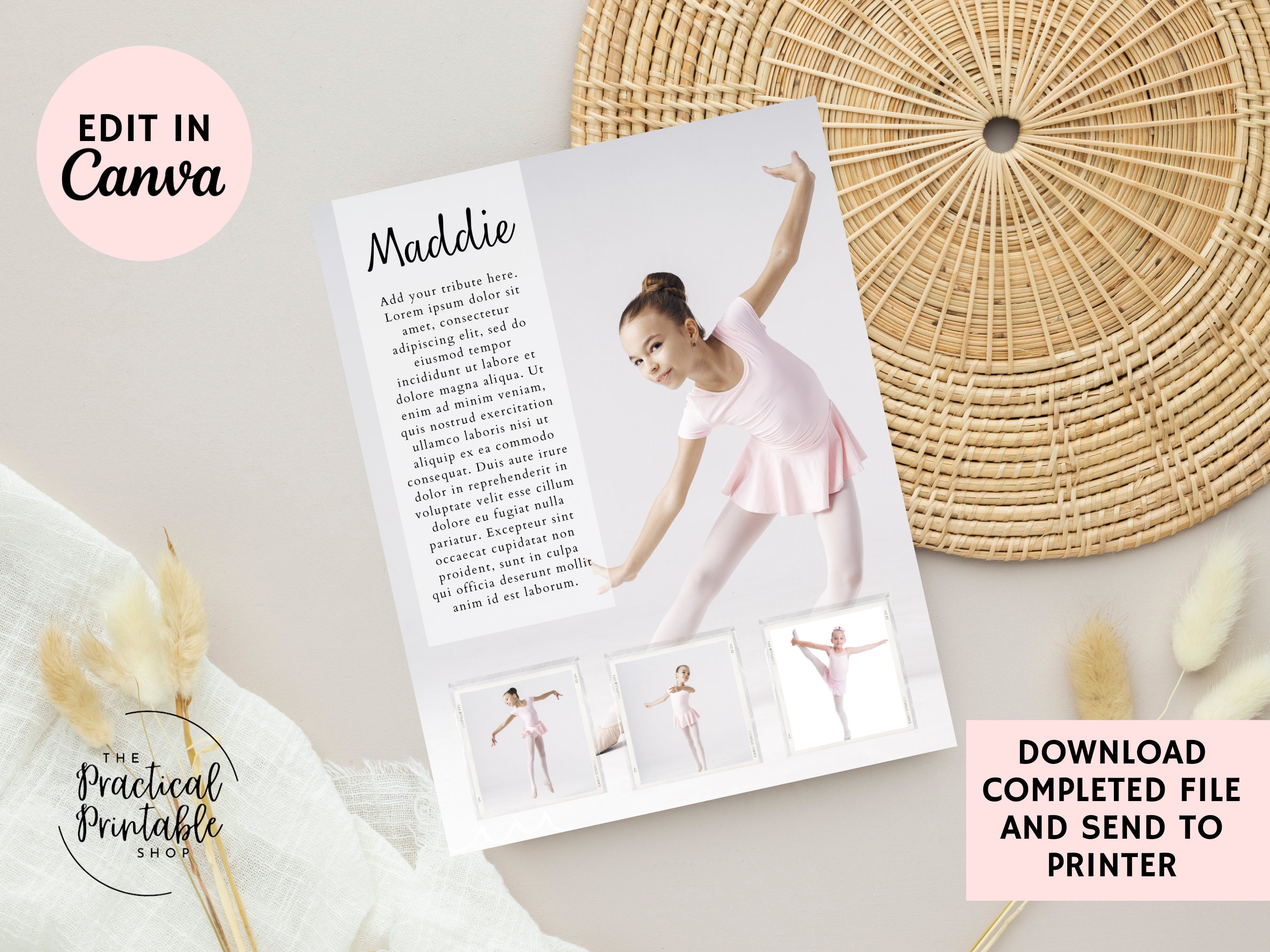 DANCE RECITAL AD Editable Canva Template | Recital Program Ad | Dancer ...