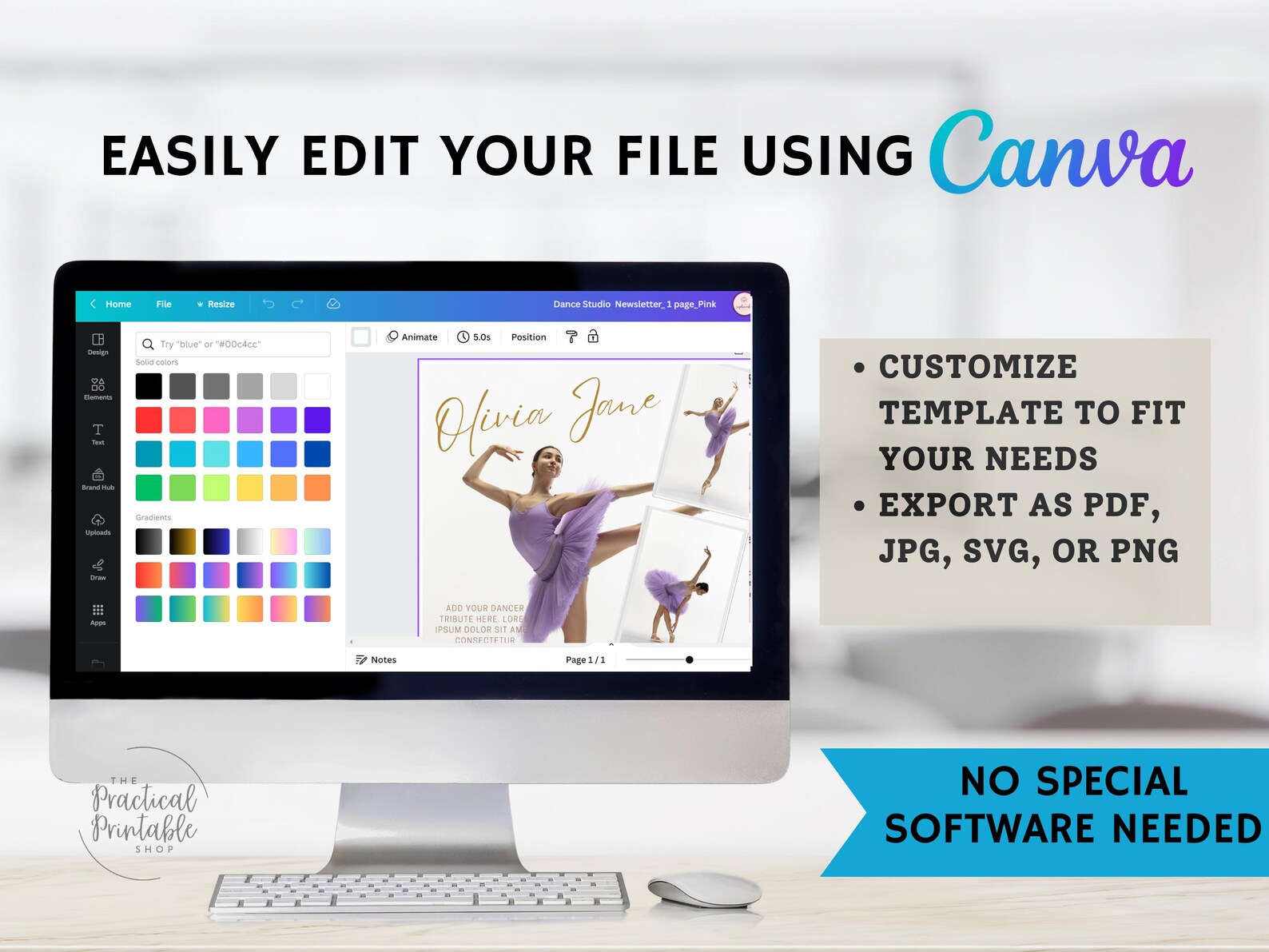 DANCE RECITAL AD Editable Canva Template | Recital Program Ad | Dancer ...