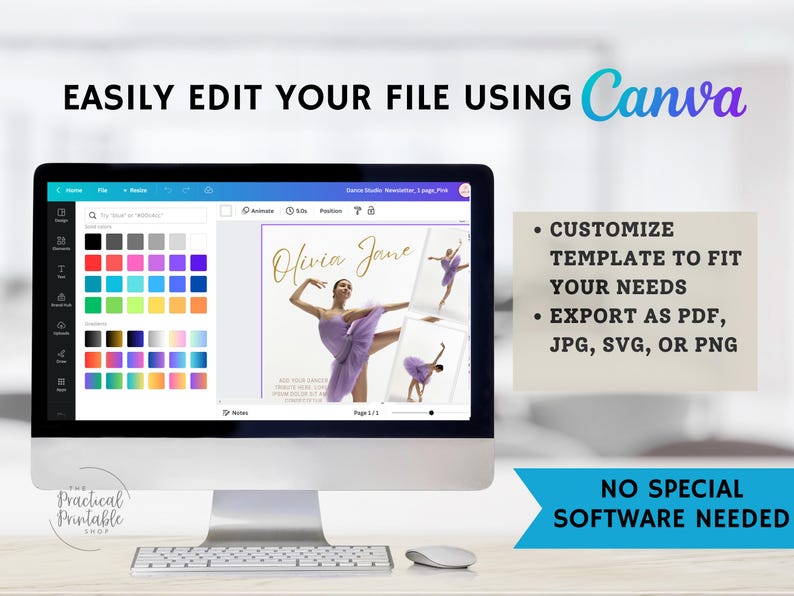 DANCE RECITAL AD Editable Canva Template | Recital Program Ad | Dancer ...