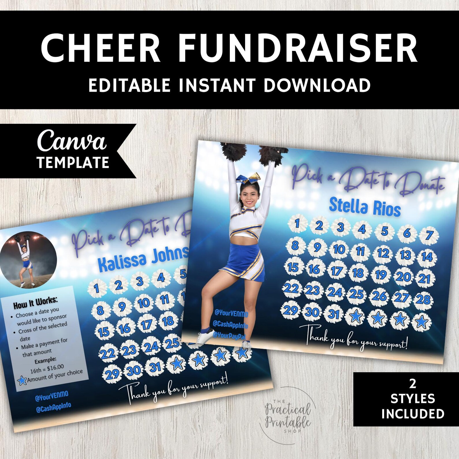 CHEER FUNDRAISER Canva Template | Cheer Team Fundraiser | Cheerleader ...