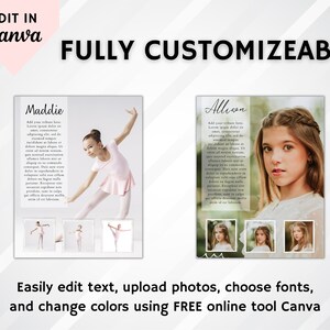 DANCE RECITAL AD Editable Canva Template | Recital Program Ad | Dancer ...