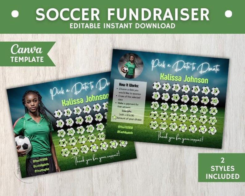 SOCCER FUNDRAISER Canva Template | Soccer Team Fundraiser | Soccer Pick ...
