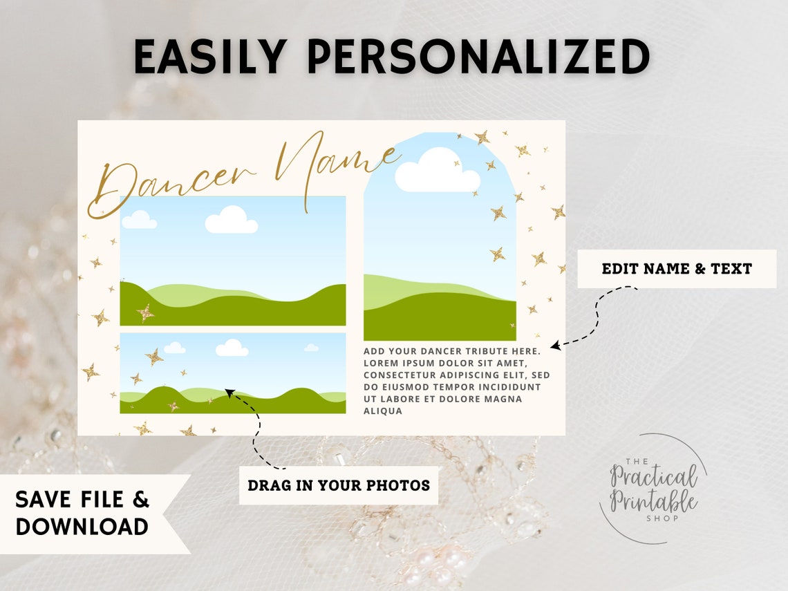 DANCE RECITAL AD Editable Canva Template | Recital Program Ad | Dancer ...