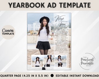 FULL PAGE YEARBOOK Ad | Editable Canva Template | Grad Tribute ...
